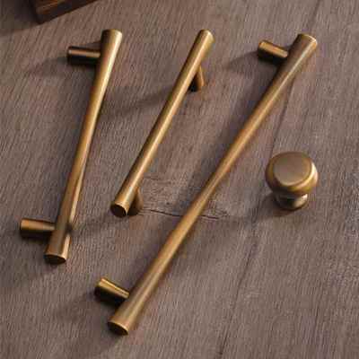 把手柜门黄青铜衣柜门把手抽屉小把手法国Normcore南瓜单孔柜把手