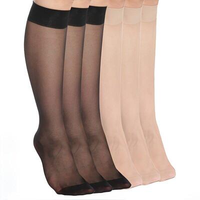G 43985 Rib knit solid knee high hosiery 罗纹纯色过膝长袜
