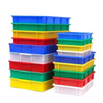 塑料方盘五金零件盒凉菜面包蛋糕展示浅盘子堆码塑胶盆仓储周转盘