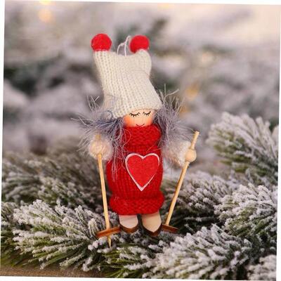 Christmas Decorations Wooden Ski Dolls Christmas Tree Pendan