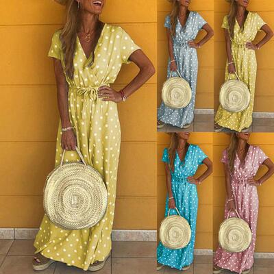 Dress Womens Ladies Elegant Casual Bohemian Print Beach