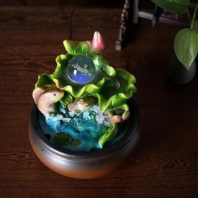 桌面礼装流水喷泉摆件办厂公室聚财客厅家居QPF饰品创意品家直销