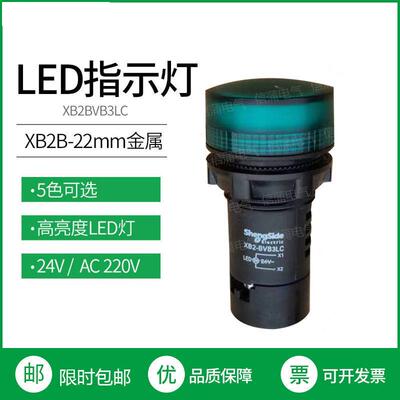 LED指示灯XB2BVB3LC绿色22mm电源讯号灯24V BVM4LC 红绿黄蓝AC220