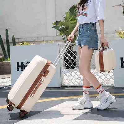 正品行李箱女子母旅行拉杆箱网红学生4轻便万轮2码皮密箱子小20寸