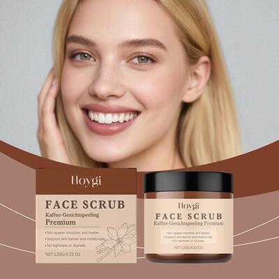 HOYGI Vanilla Coffee Facial Scrub - Cleanses oils, nourishes