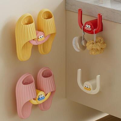 Cute bathroom slipper rack, no drilling required, toilet and