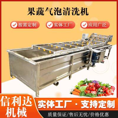 果CBE蔬泡清洗机连续式四豆清洗设备韭气小青葱净菜加季工菜设备