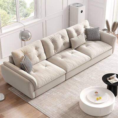 现代约科发沙技布艺沙客厅小户型SF-2213家用轻奢新款奶简油风直