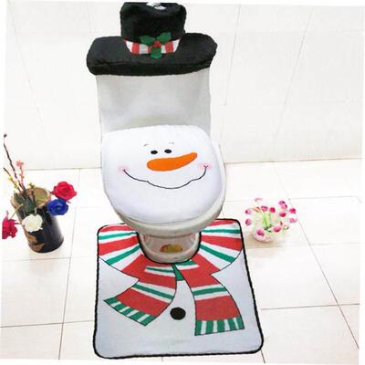 Christmas Decorations for Home Bathroom Toilet Seat Cover