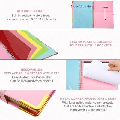 Refillable Notepad Ballpoint Pen Set,5Dividers With 10