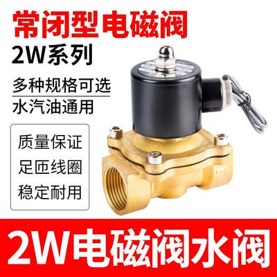 YiBo亿博2W025-08气动DC24V电磁AC220V水阀2W160-15铜阀线圈全铜