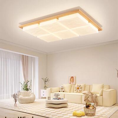 实木北欧风简约客厅灯卧室灯书房奶油风日式led智能灯具9838