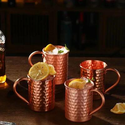 100% Copper Moscow Mule Mug 1/2/3/4/6PCS Durable Coppery Bee