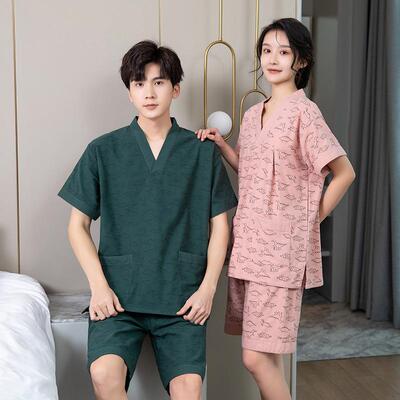 厚柔棉布加汗蒸服女2139款士情侣款加肥加大码浴服按摩汉蒸男桑软