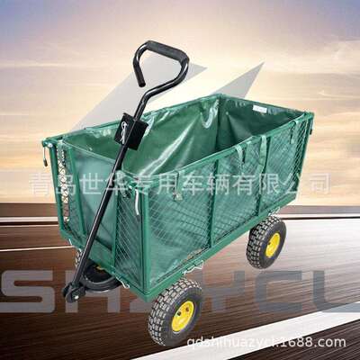 四轮手拉园林绿色网车 超市花店用工具车搬运车物料网车TC1840G