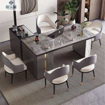 新款现代极简式茶桌意岩泡板一体轻奢家用能办公多功茶台茶DIX一