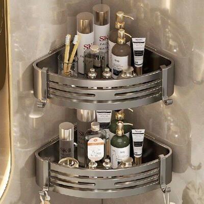 Floating Shelf for Wall, Bathroom Shelf, White and Black,