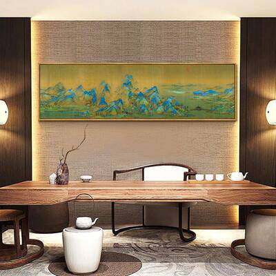 千里江图房新山中式山水画客厅装饰画公室书茶楼挂画ZAT2113-卧室
