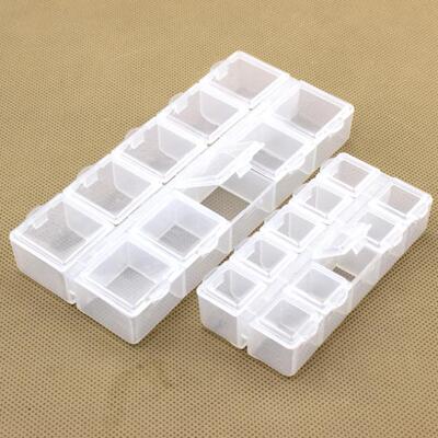 10格透明首饰方盒多格透明整理储物分类首饰珠子可拆分收纳盒