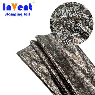 12u75CM咖啡小花布料烫金纸花膜服装纺织水洗丝印烫金浆膜印箔