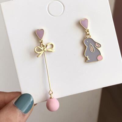 Korean Style Flower Cute Animal Dangle Earrings For Women Mo