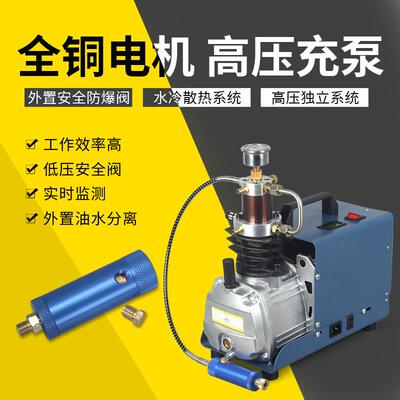 电动高压打气机30mpa 40mpa充气泵4500psi 220V/110V单缸水冷循环