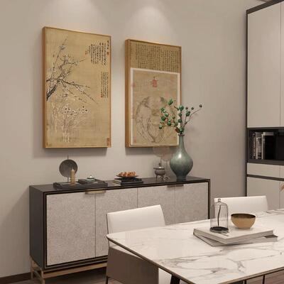 LWI关恽寿平双清图装画新中式客厅玄梅花兰国画饰书房茶室古画挂