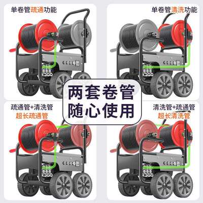 黑猫匠心高压管道疏机双FKI卷工管商用高压销清通洗机厂直电动洗