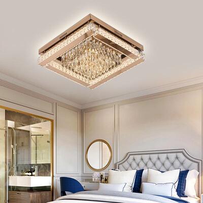 客厅水晶MC22057吸顶灯奢计长轻方形约大气后现代创意设师房间简