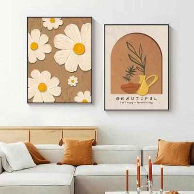 客北欧风温馨花卉餐厅YY-22111餐桌组合宿挂画清新厅装饰画民卧室