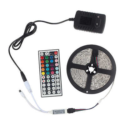 5050全彩RGB跑马灯带套装 LED12V低压APP控制WIF音乐智能软灯条