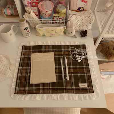 henceforth曲奇格纹餐巾桌垫美拉德棕色系桌面布置背景布ins风