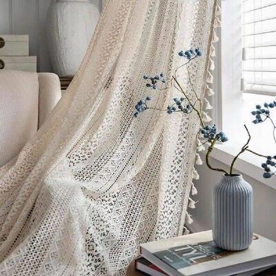 Solid Color Window Drape Brocade Cotton Decorative Modern