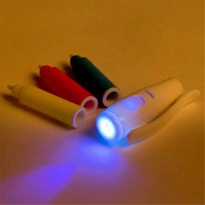 3-Color Invisible Ink Pen with UV Light Magic Ink Pen Childr