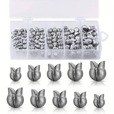 100 count Split Shot Weights Removable Round Clip Fly Line