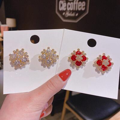 S925 Silver Needle Light Luxury Brilliant Rhinestone Zircon