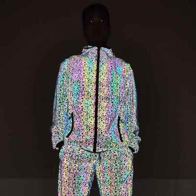 Birds Nest Pattern Colored Reflective Jacket Mens Large