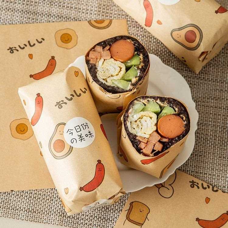 新款直销三明治包装纸一次性防油三文治汉堡饭团食品级烘焙盒手抓