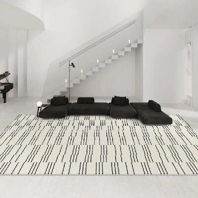 Vintage Black Large Living Room Carpet Non-slip Home Area