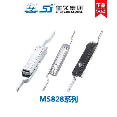 生久柜锁门锁MS828-1F-8-9黑色亚光锁拉杆锁连杆机箱锁配电柜锁