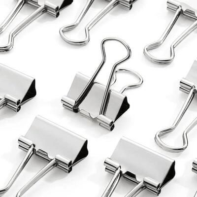 5-30Pcs Binder Clips File Metal Paper Clips Silvery Paper Cl