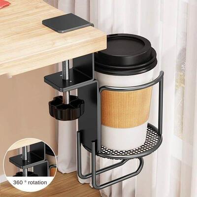 2 in 1 Desk Cup Holder with Headphone Hanger Holder, Anti-Sp