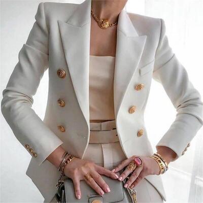 Casual Long Sleeve Blazers Femme Women Coat 2025 Fashion Jac