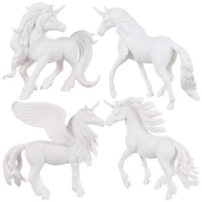 4 Pcs Coloring White Embryo and Crafts for Kids Unicorn Toy