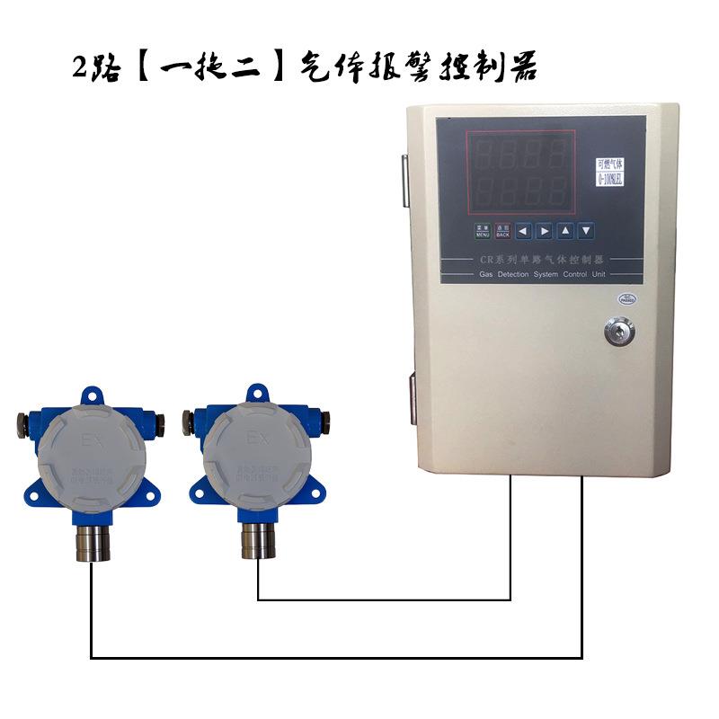 可燃气体泄漏监控主机成套报警控制器检测系统一拖二报警控制器