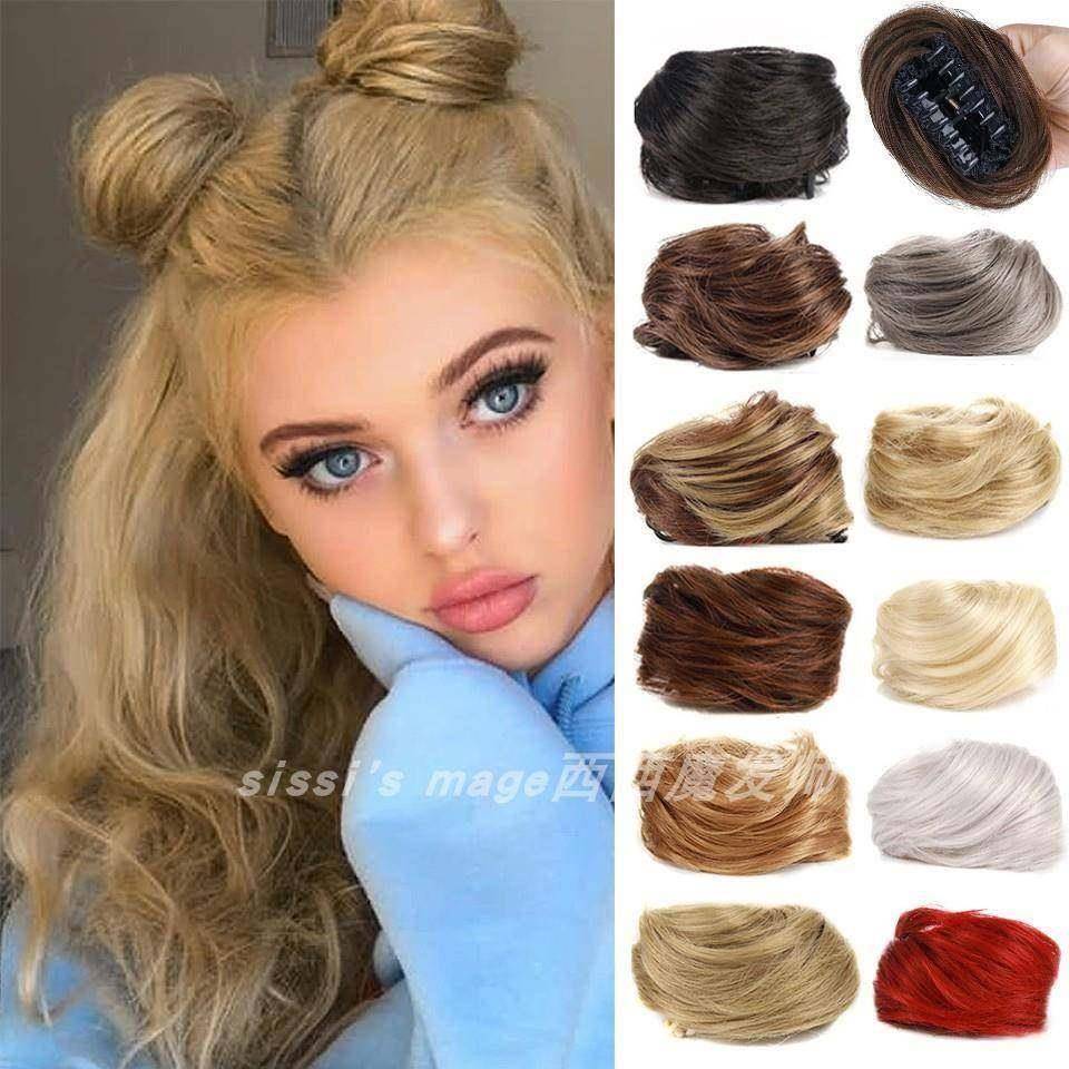 Mini Cat Ears Hair Bun 半扎抓夹女发苞鲨鱼夹cos假发发包丸子头