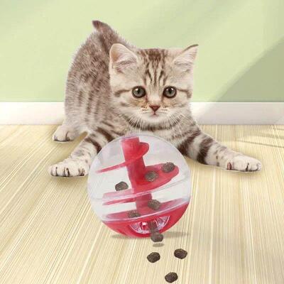 Interactive Cat Food Feeder Ball Pet Toys Slow Feeder Cats D