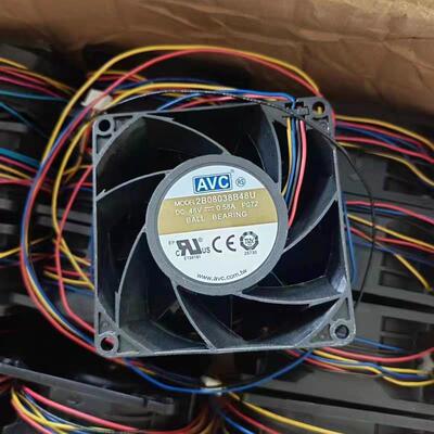 原装AVC 2B08038B48U直流 48V0.58A 8CM 8038 4线PWM机箱散热风扇
