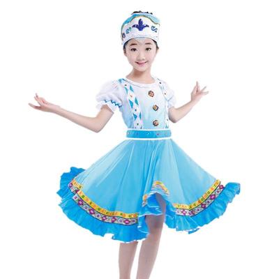 高档儿童俄主罗斯族演出服塔尔民族舞蹈公裙现代塔舞演表服男女童
