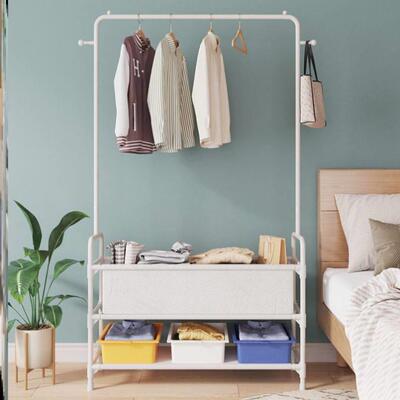 Simple clothes hanger coat storage rack shoe shelf stool衣架